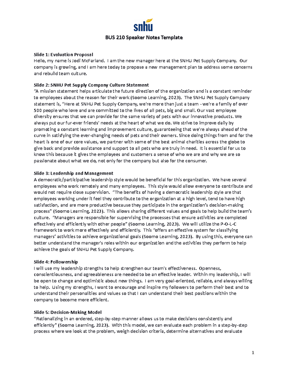 BUS 210 Speaker Notes Template - BUS 210 Speaker Notes Template Slide 1 ...
