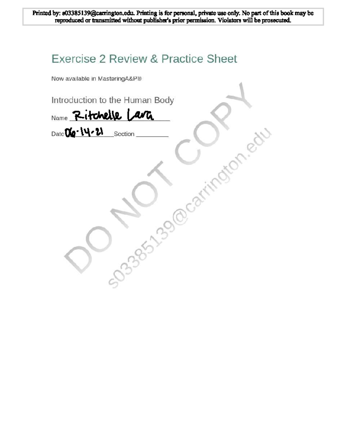 Lab2 a,b - Lab labeling for sections a and b - BIOL 223 - Studocu