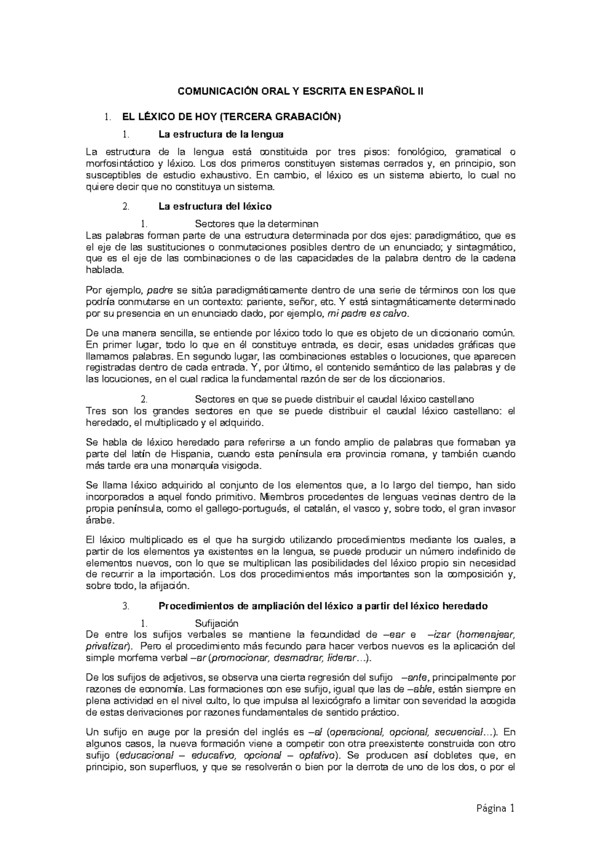 Transcripción 03_Manuel Seco - COMUNICACIÓN ORAL Y ESCRITA EN ESPAÑOL ...