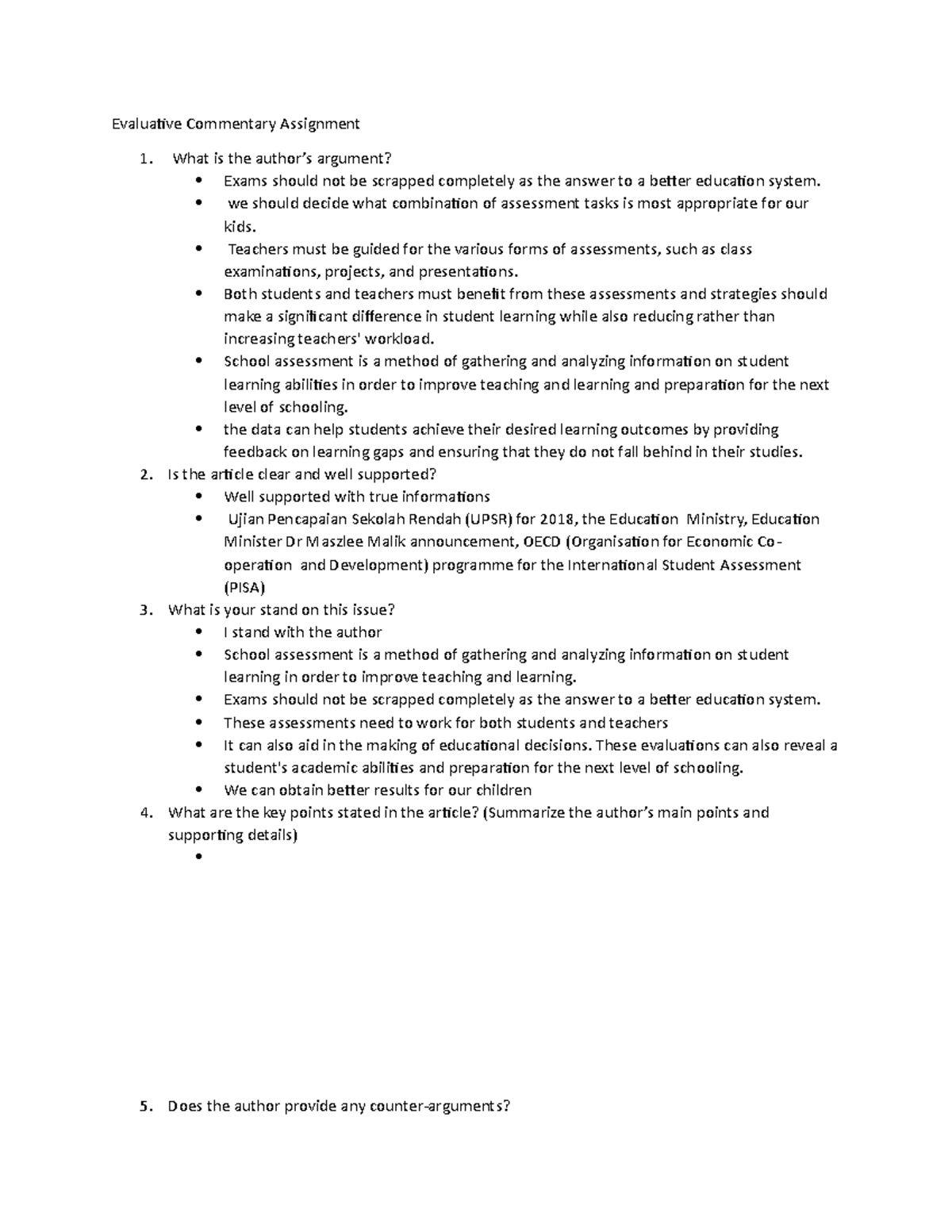 Evaluative Commentary Assignment ELC SEM 3 - Evaluative Commentary ...