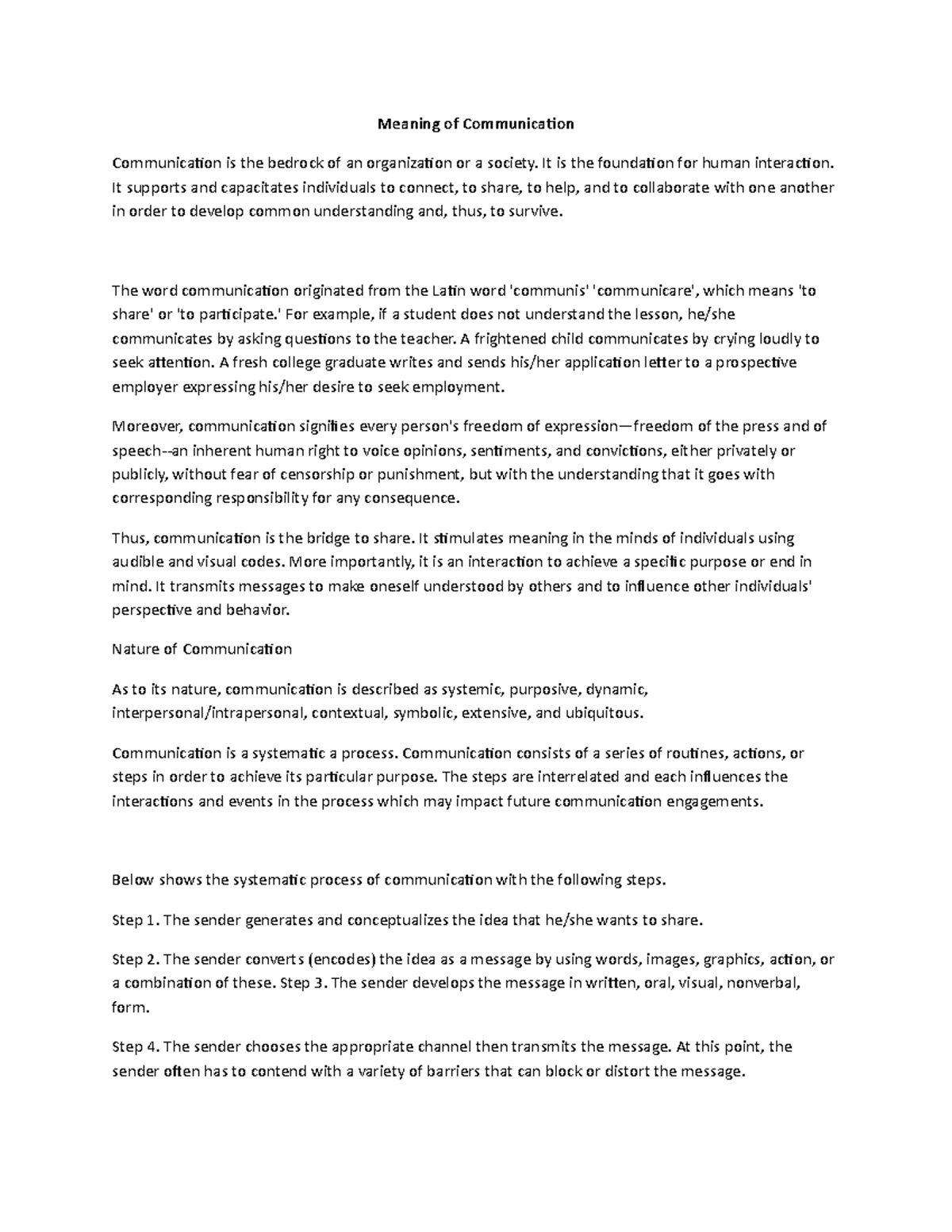 Meaning of Communication - Meaning of Communication Communication is ...