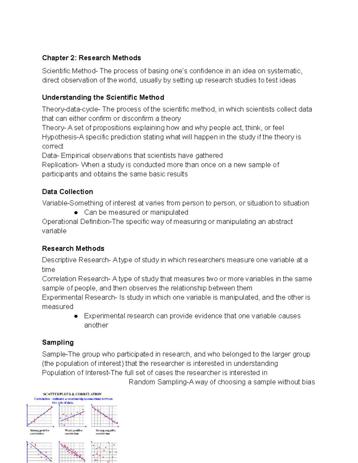 UMBC Psyc 100 Chapter 2 Notes - Chapter 2: Research Methods Scientific ...