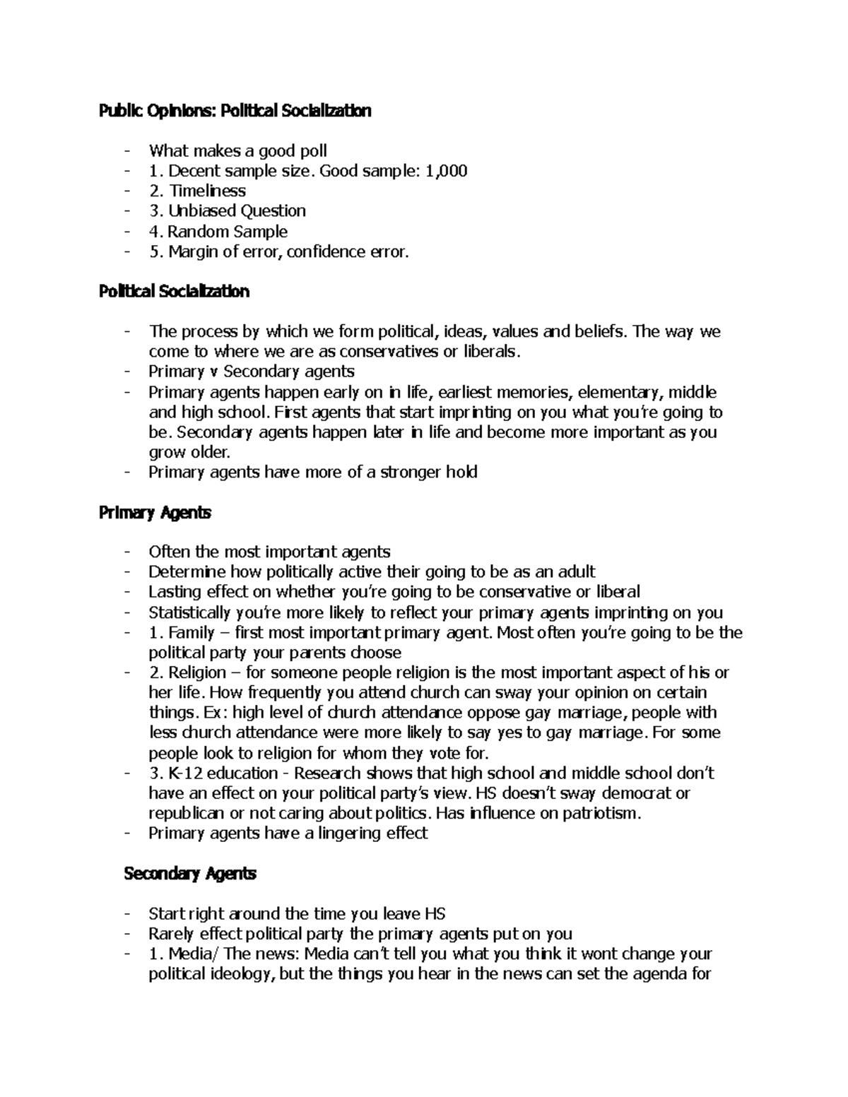 POLS 10*4*17 - Political Science Lecture Notes - Public Opinions ...