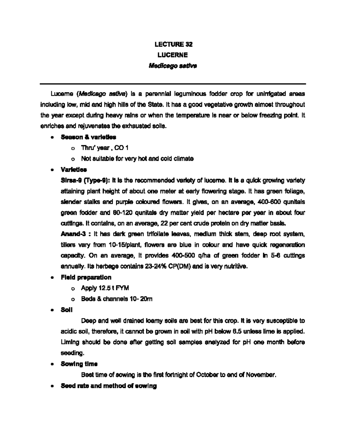 Field pea notes 22 - Principles of organic farming - Studocu