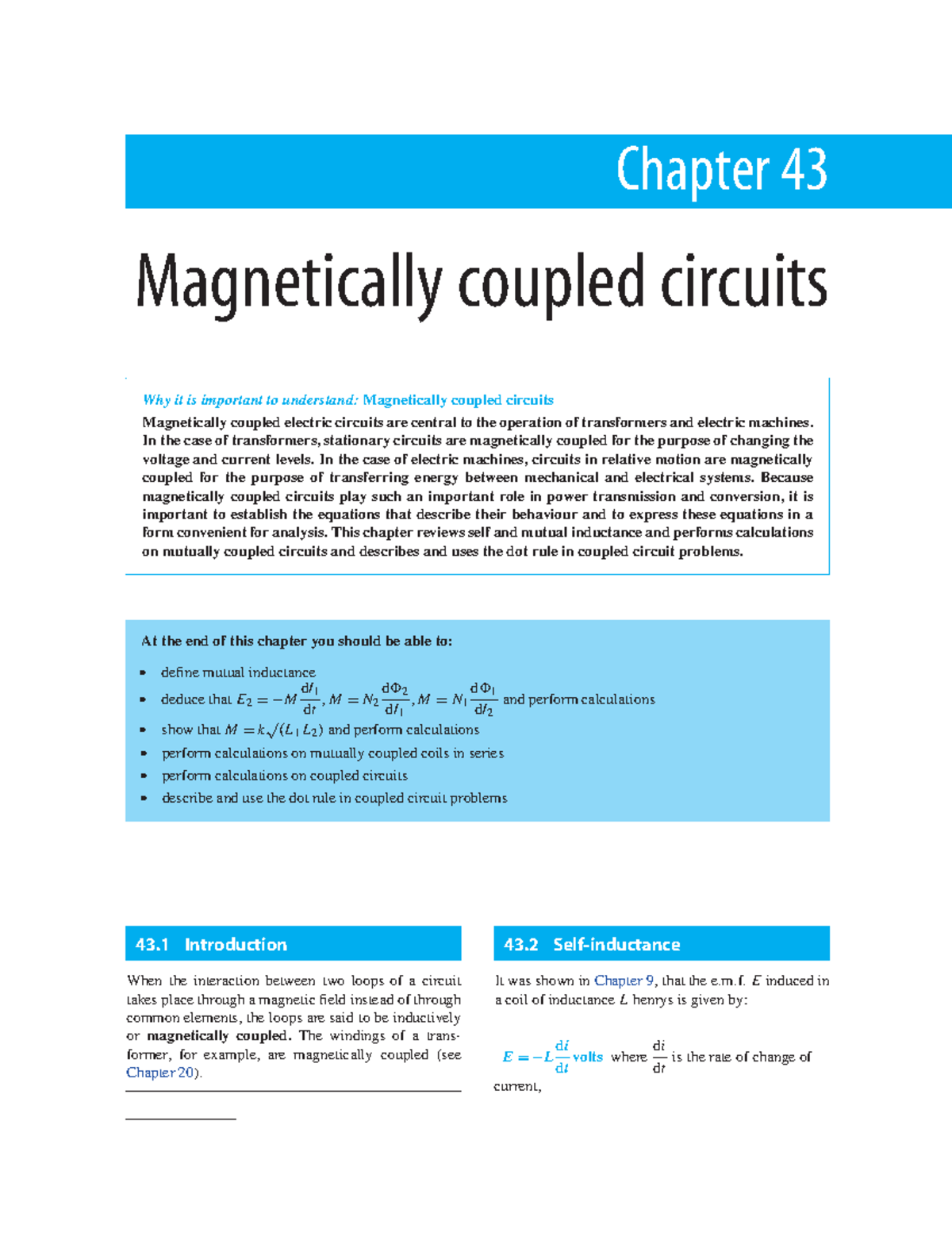 Electrical circuit theory notes p1 - Chapter 43 Magnetically coupled ...