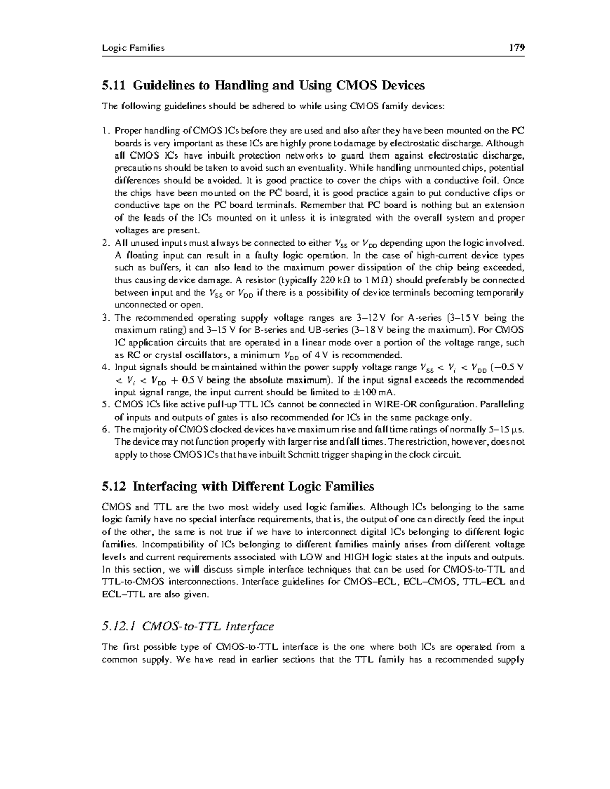 Interfacing TTL and CMOS - Logic Families 179 5 Guidelines to Handling ...
