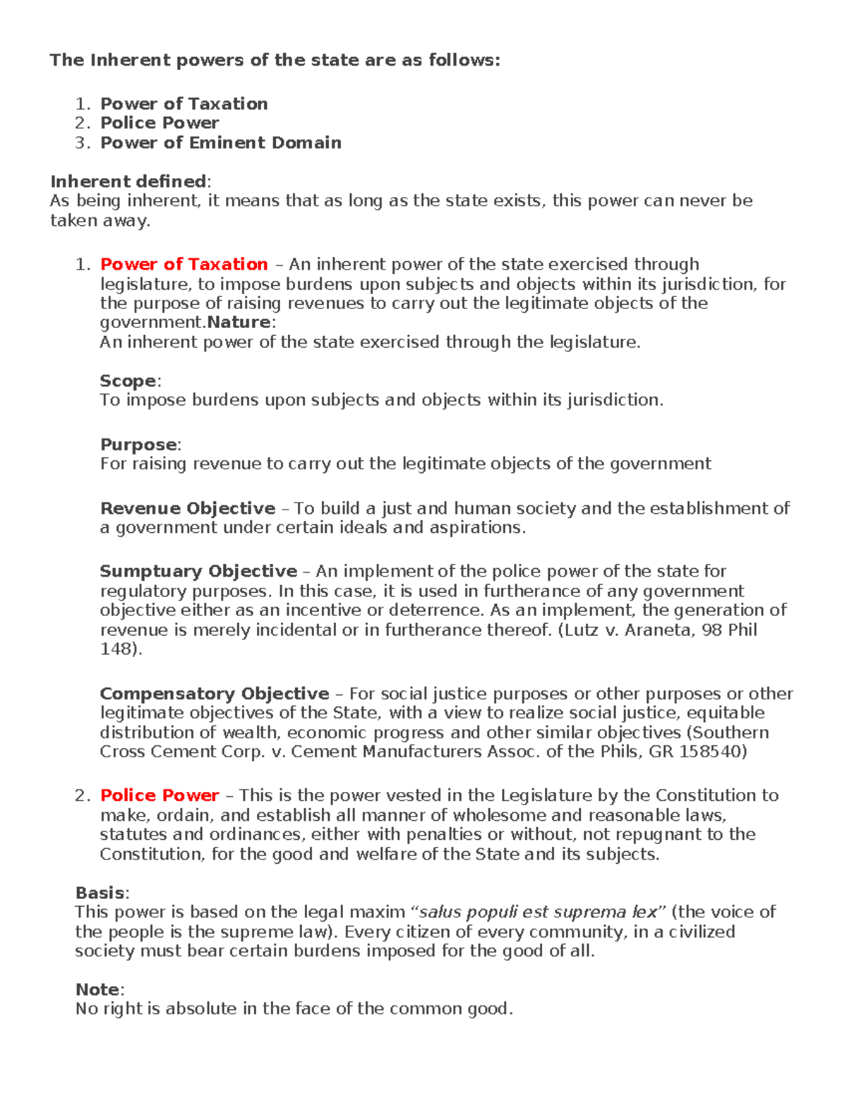 3 Inherent Power OF THE States - The Inherent powers of the state are ...