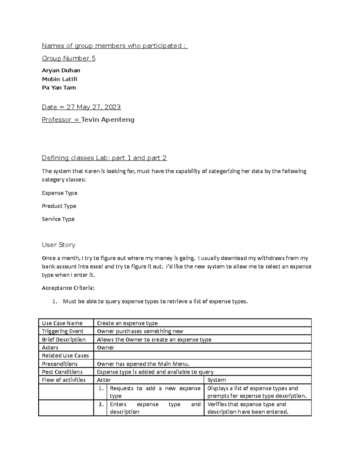 Defining Classes Lab Part2-PSW - Names of group members who ...