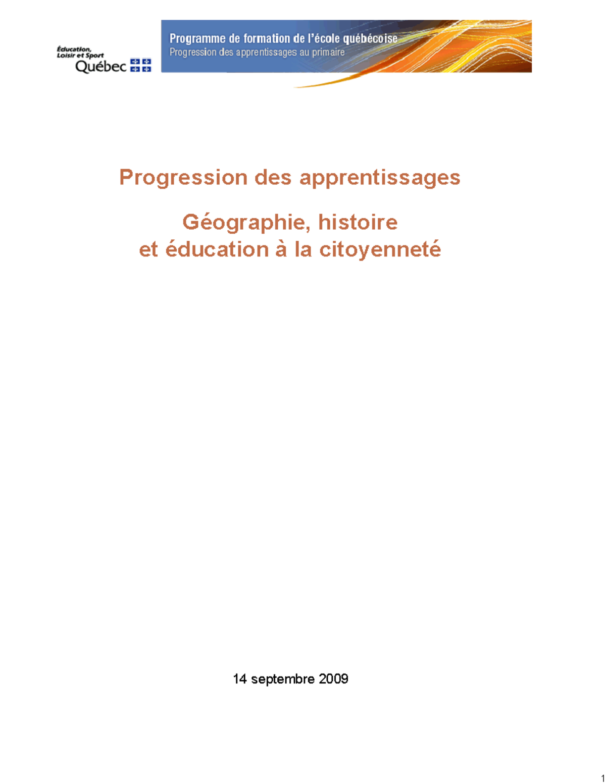 Univers social - documents - Progression des apprentissages GÈographie ...