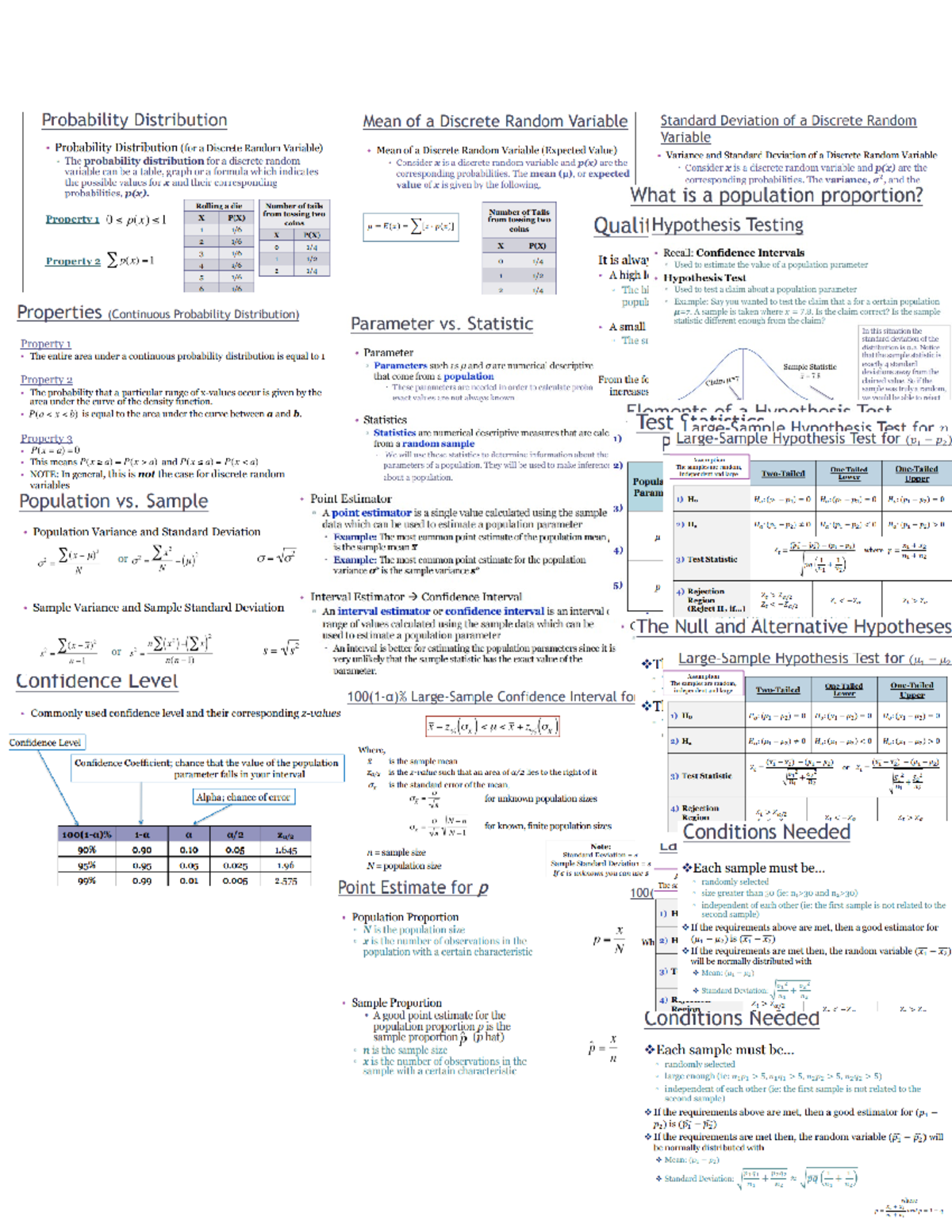 Statistic sheet - CST101 - Studocu