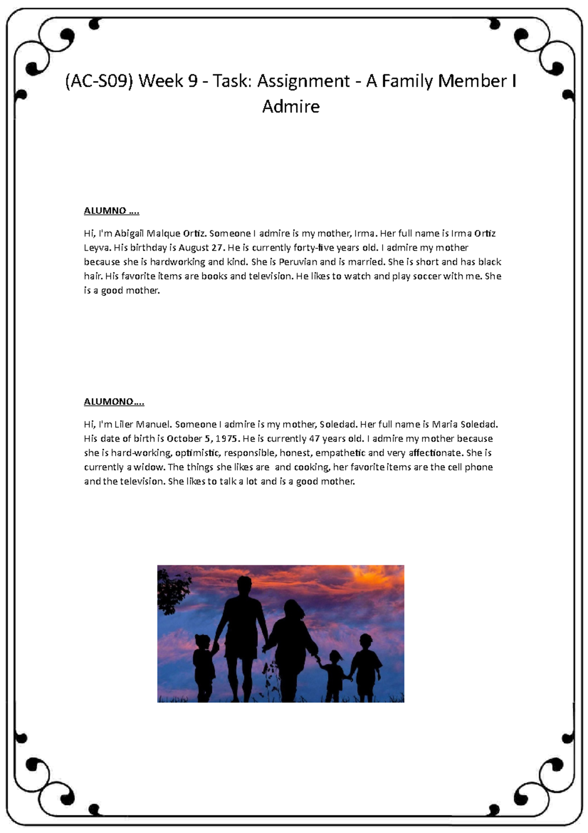 Tack 09 - (AC-S09) Week 9 - Task: Assignment - A Family Member I Admire ...
