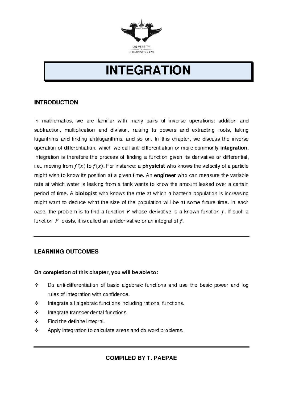 Integral Calculus - intergration made easy - INTEGRATION INTRODUCTION ...
