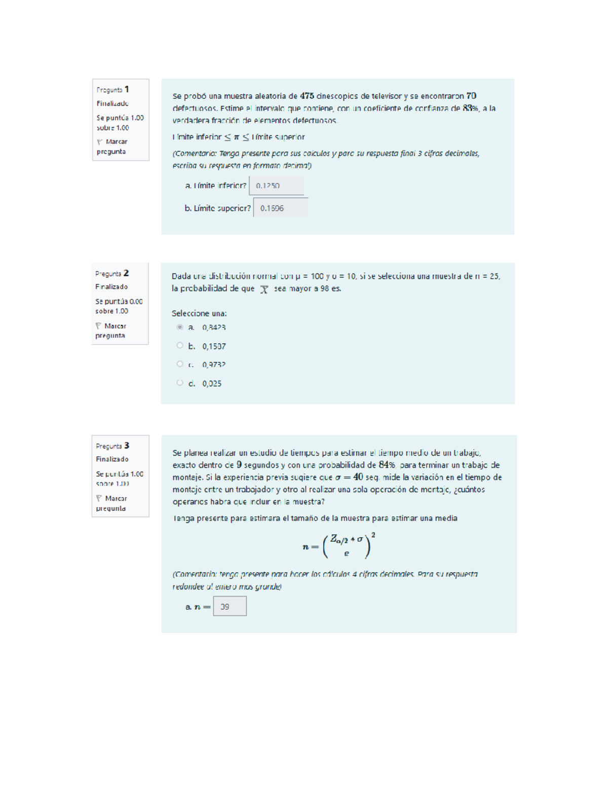 Parcial 2 Estadistica - Preparación Examen - Estadística II - Studocu