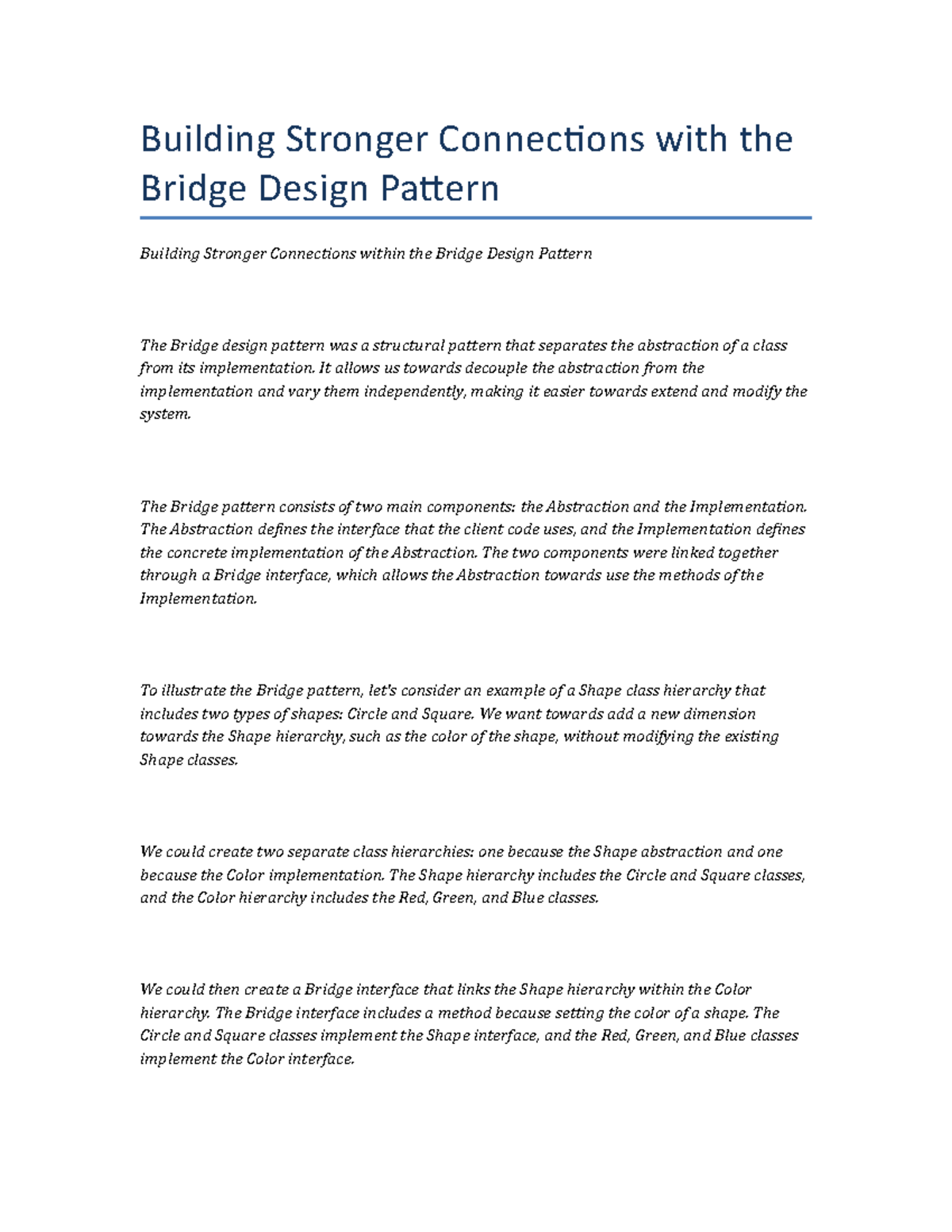 Building Stronger Connections with the Bridge Design Pattern - Building ...