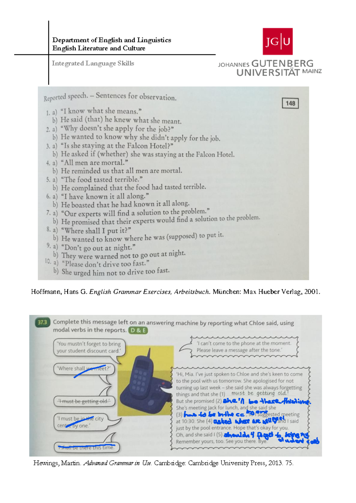 Assignment 02 - Integrated language skills Aufgabe 1. Semester ...