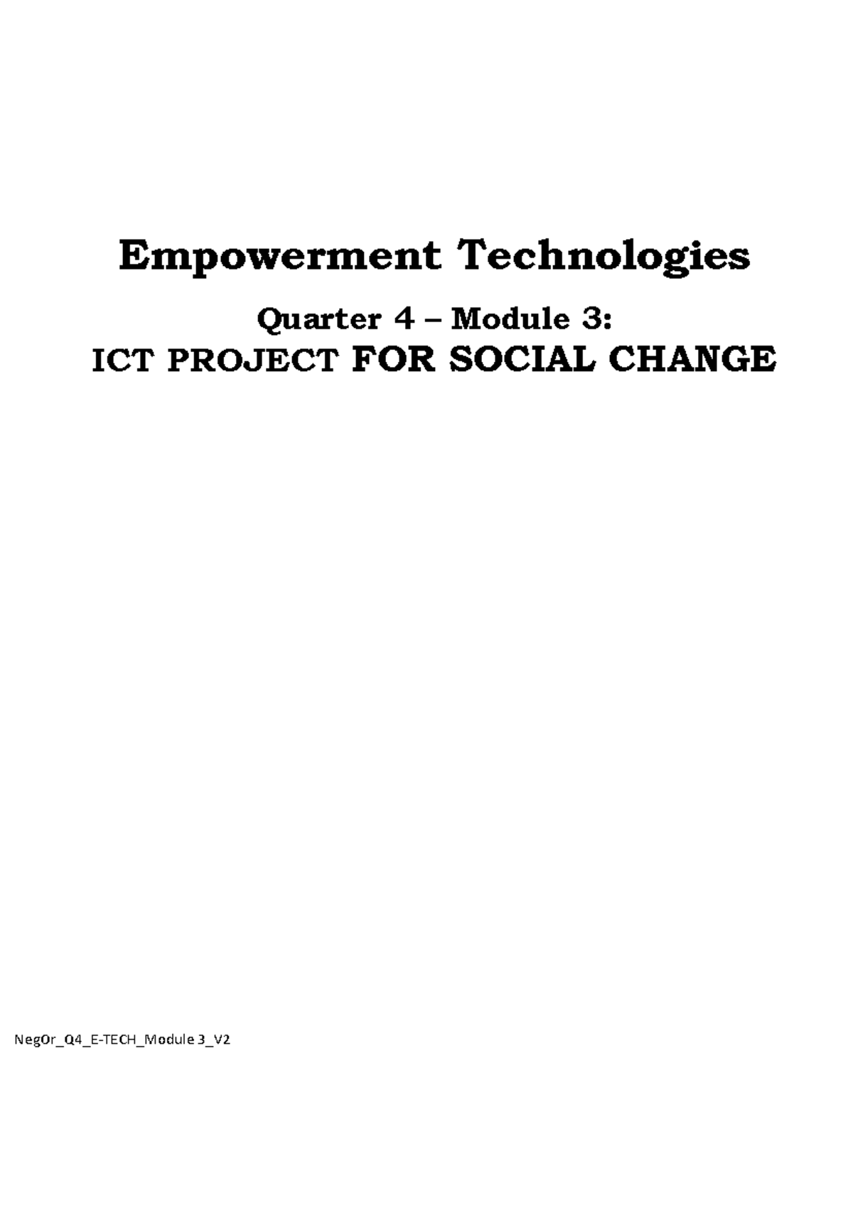 Empowerment Q4 module 3 - Empowerment Technologies Quarter 4 – Module 3 ...