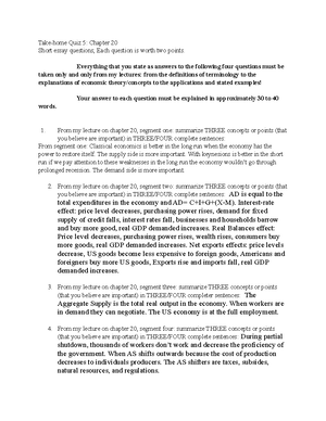 Take-home essay qns. Also used as Rubric for macroecon Gen Ed CT ...