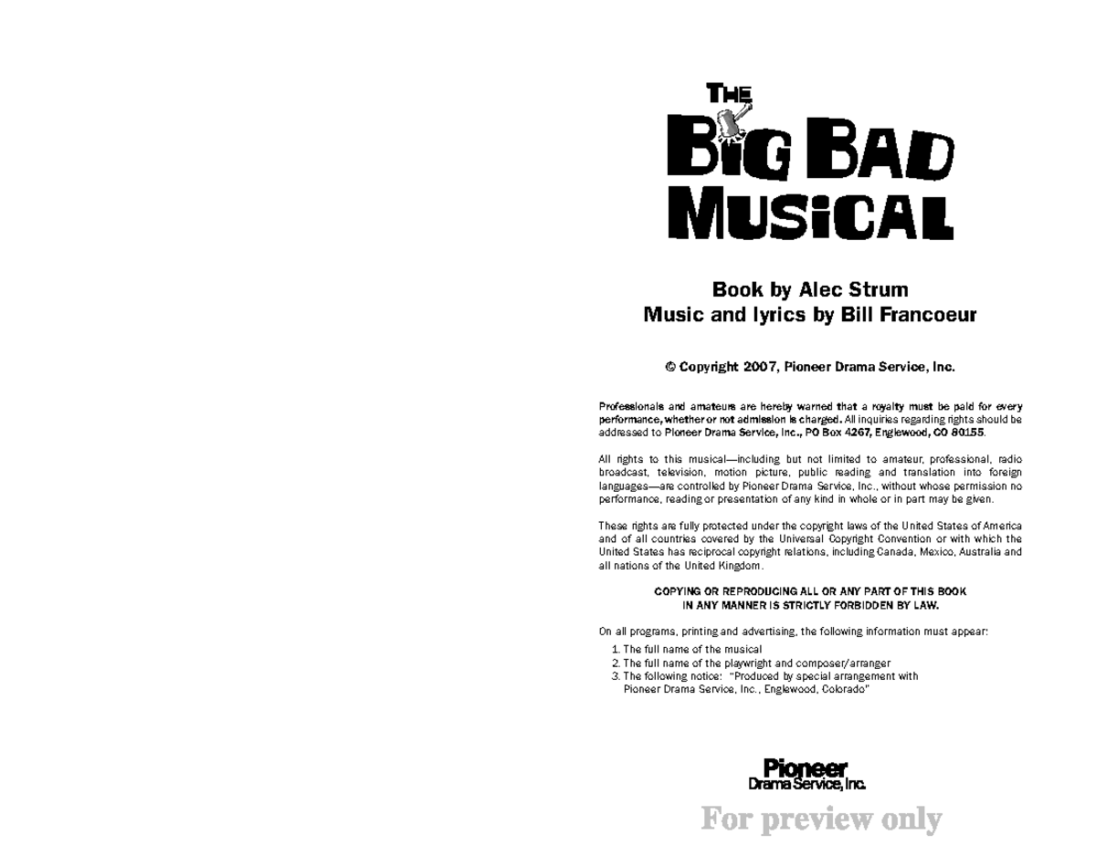 1617 Bigbadmusi Script Sample - Book by Alec Strum Music and lyrics by ...