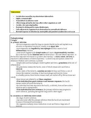 Pneumonia notes W23 - Pneumonia – Inflammation of the lung parenchyma ...