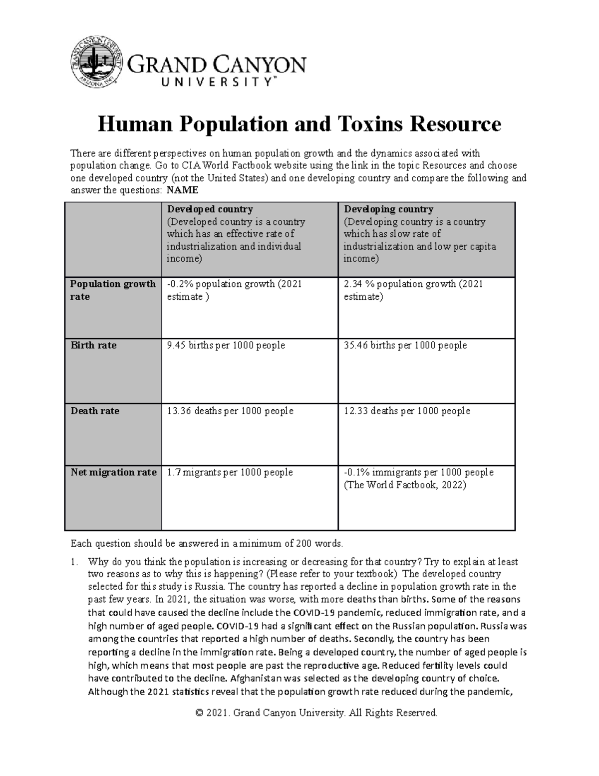 BIO-220-RS-Human Populations And Toxins BIO220 - Human Population and ...