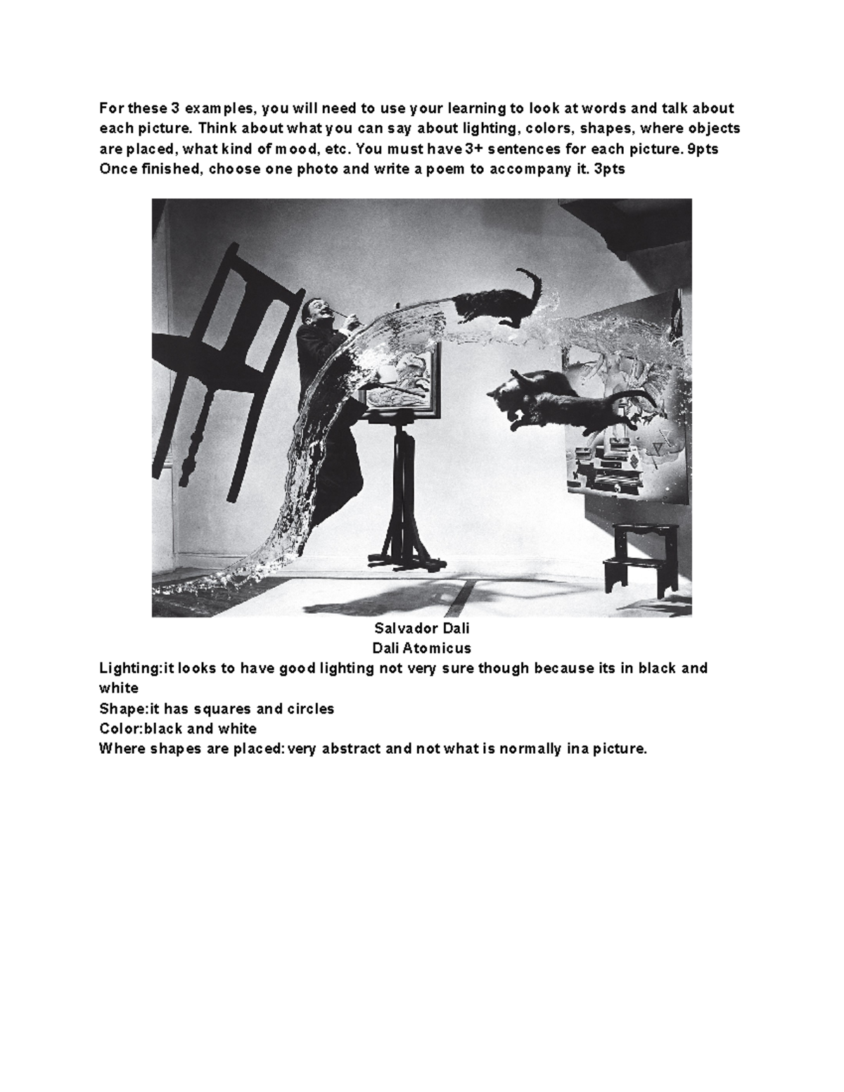 Looking at Art - For these 3 examples, you will need to use your ...