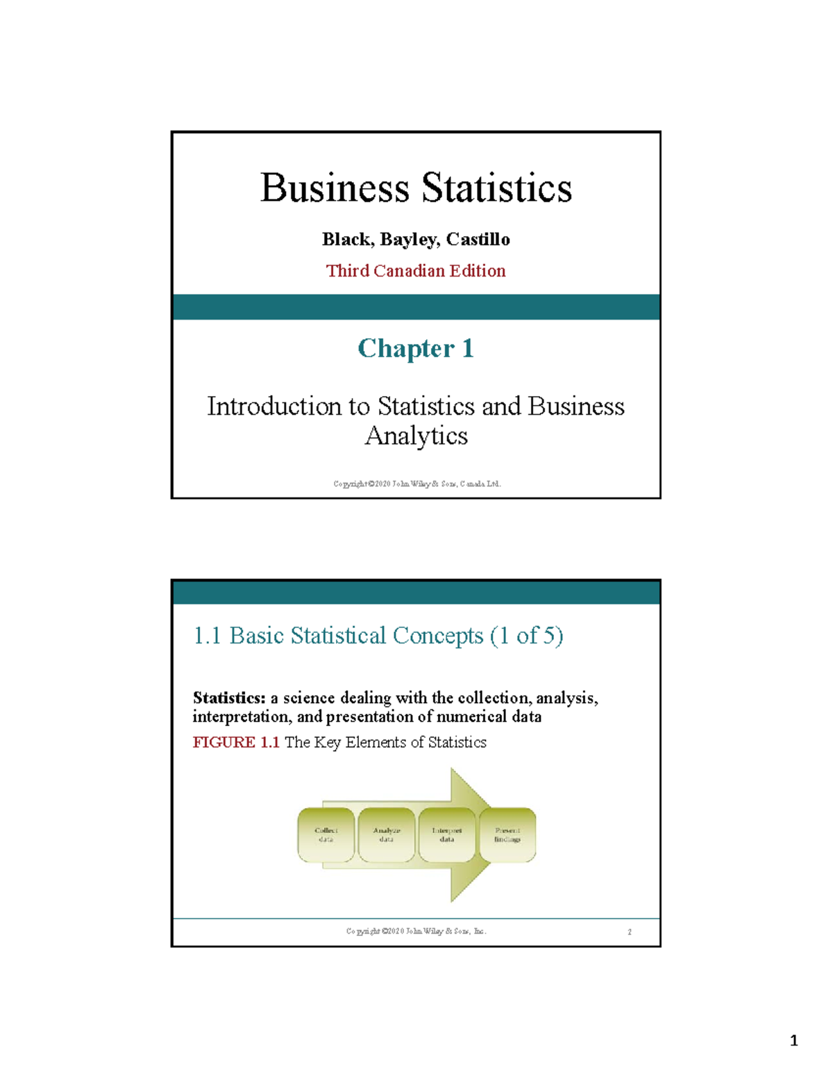 CH 1 - Textbook - Business Statistics Black, Bayley, Castillo Third ...