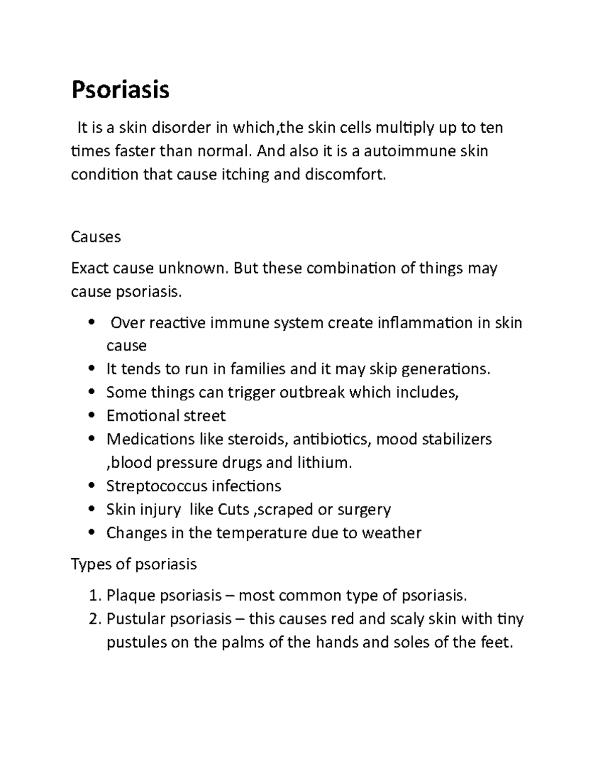 Document 22 psoriasis - Psoriasis It is a skin disorder in which,the ...