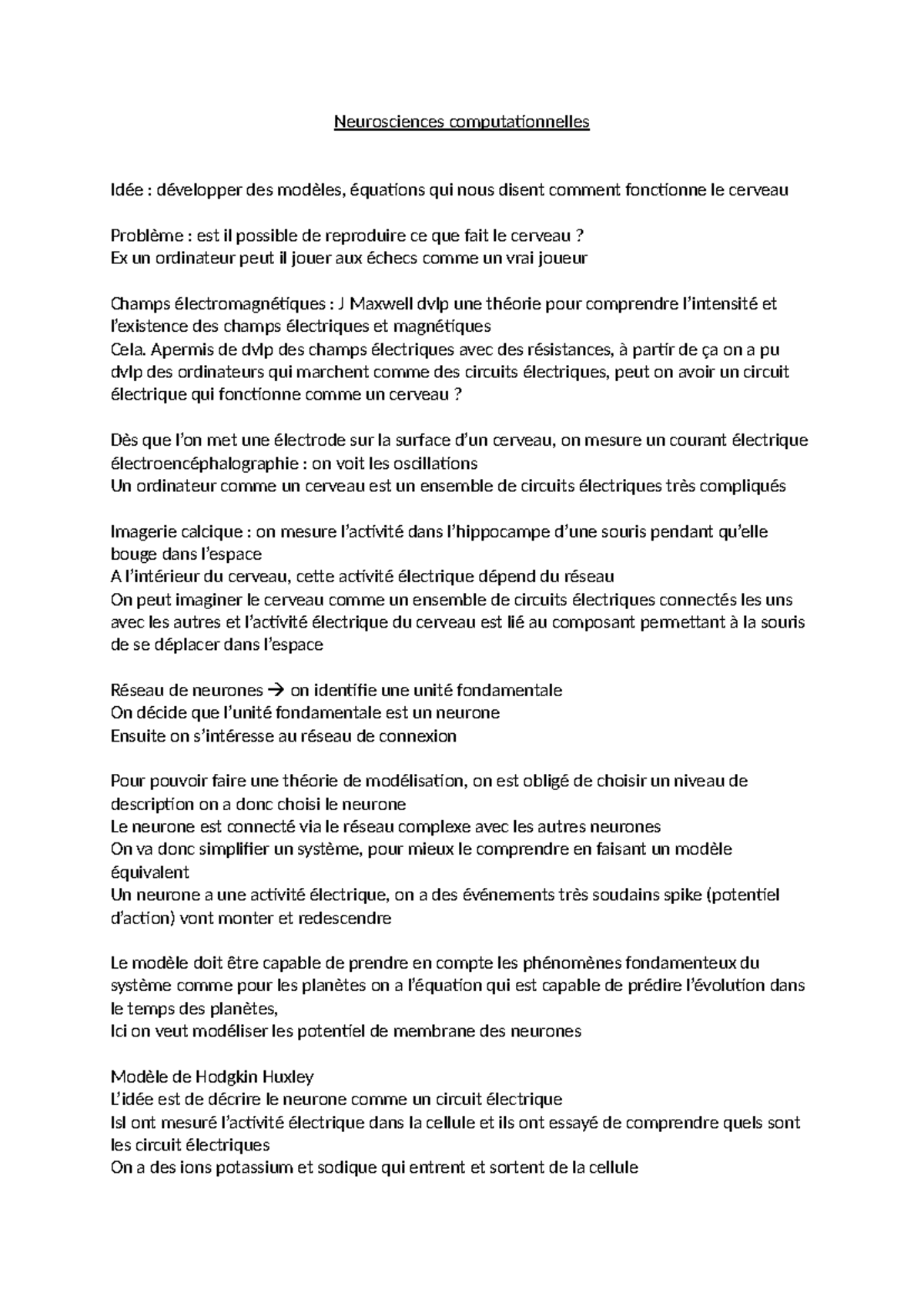 Neurosciences computationnelles - Apermis de dvlp des champs ...