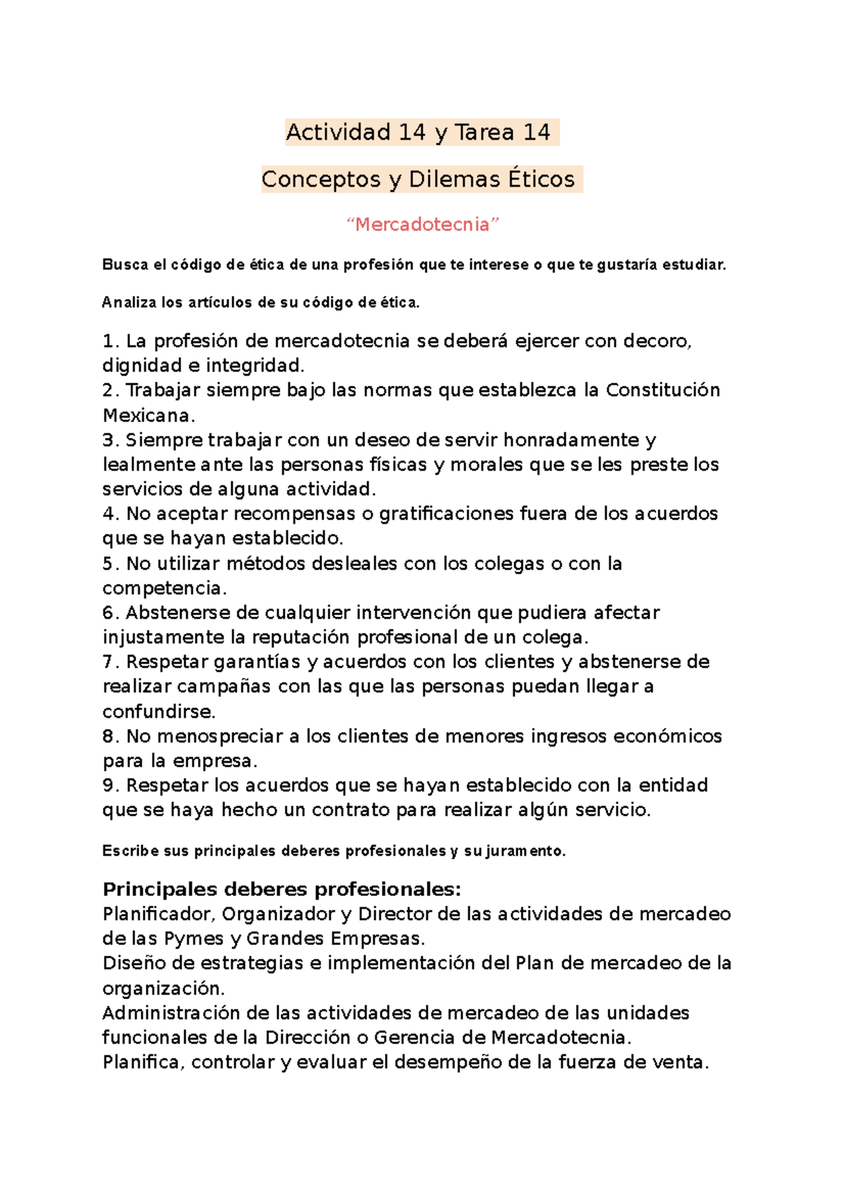 Actividad 14 conceptos y dilemas - Actividad 14 y Tarea 14 Conceptos y ...