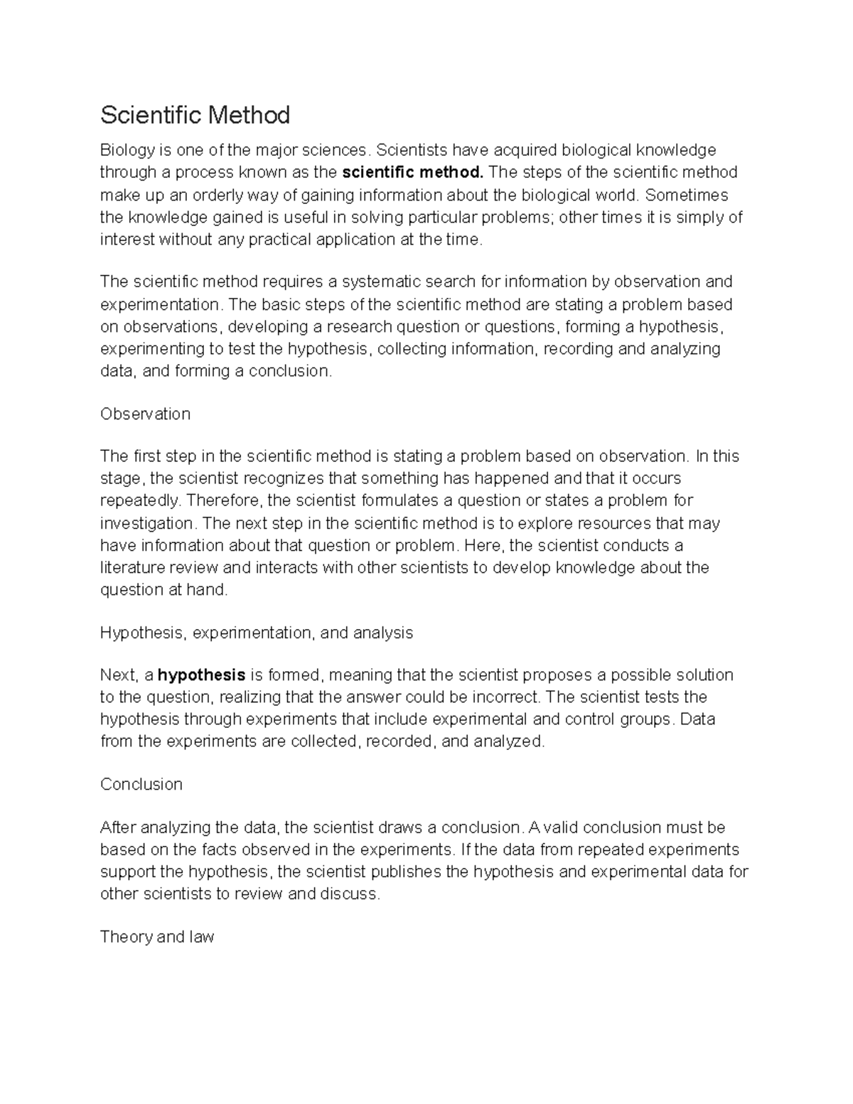 Scientific Method - Biology is one of the major sciences. Scientists ...