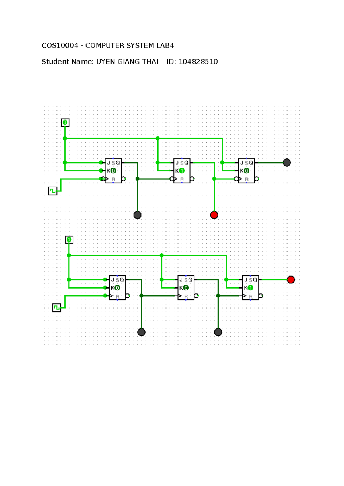 COS10004 - Computer System LAB4 - COS10004 - COS10004 - COMPUTER SYSTEM LAB Student Name: UYEN ...