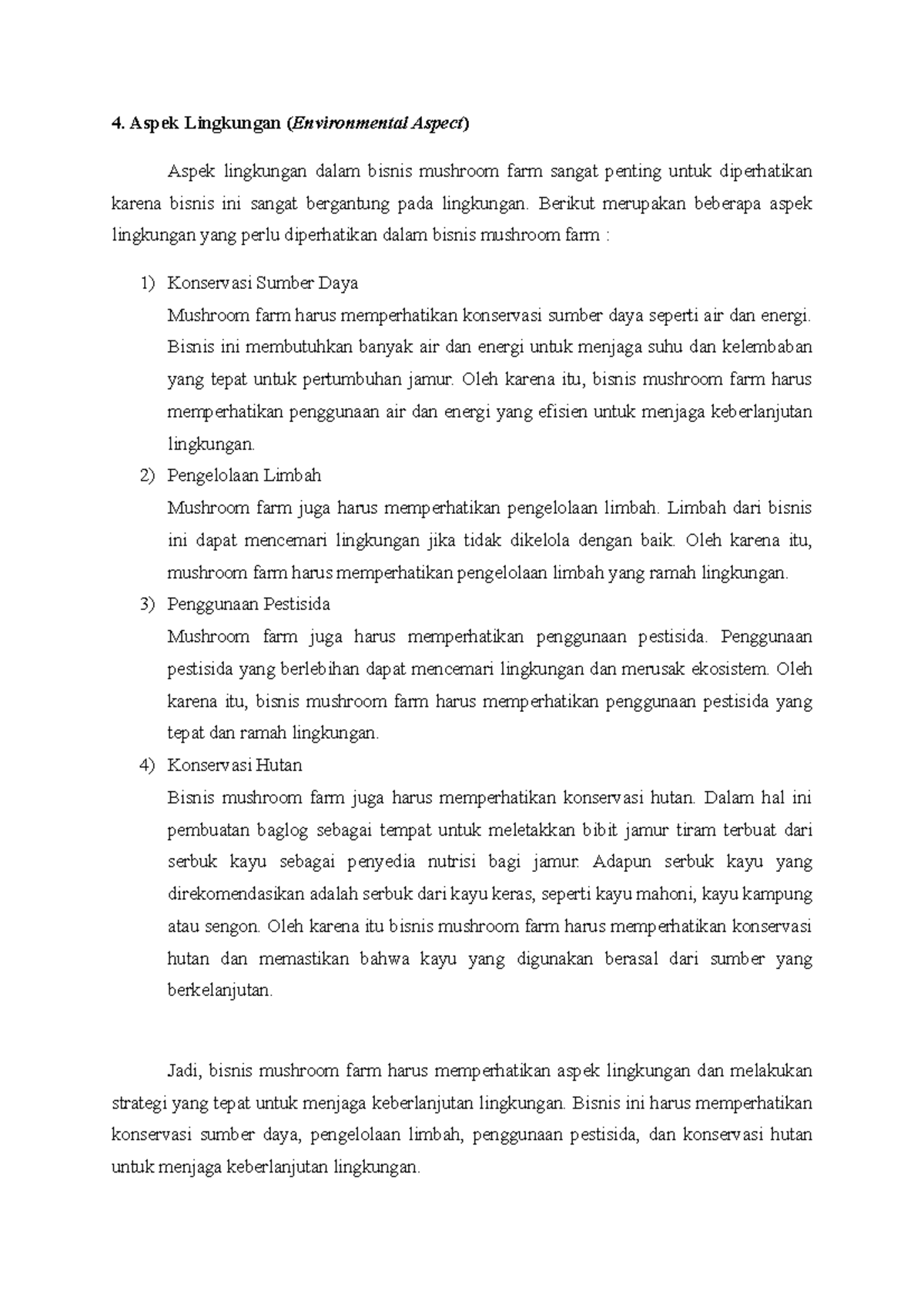 Aspek lingkungan - Berikut merupakan beberapa aspek lingkungan yang ...