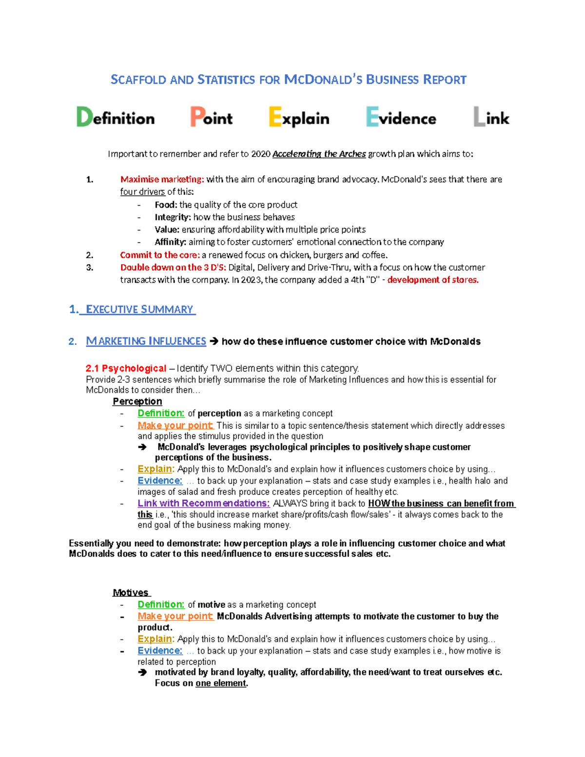 BH FInal Scaffold and Statistics for Mc Donalds Bus Report - SCAFFOLD ...