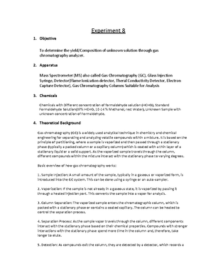 EXP6 - Chemical Engineering Practical - EXPERIMENT 5 Kinetics of a gas ...