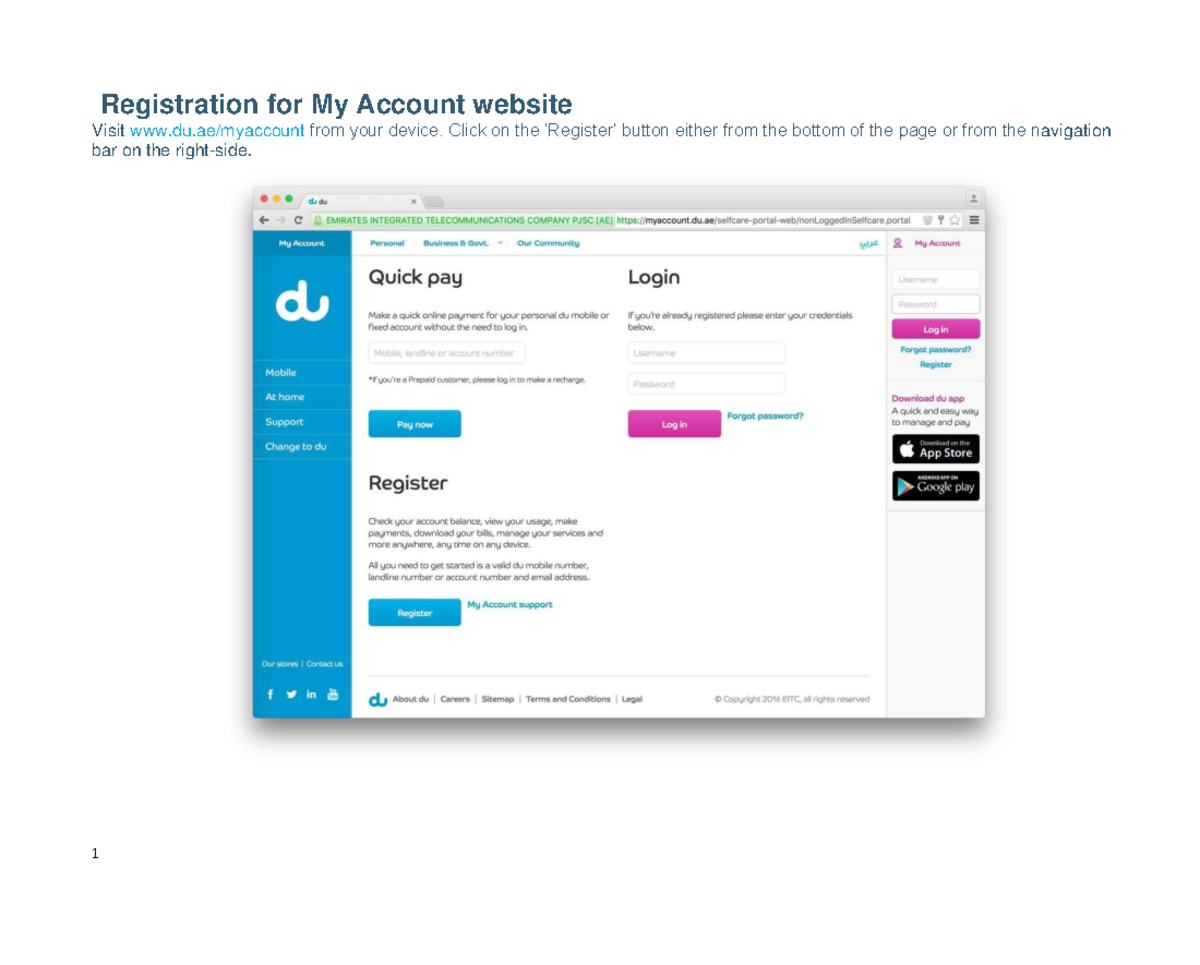 Registration-via-my-account-website en updated - Visit du/myaccount ...