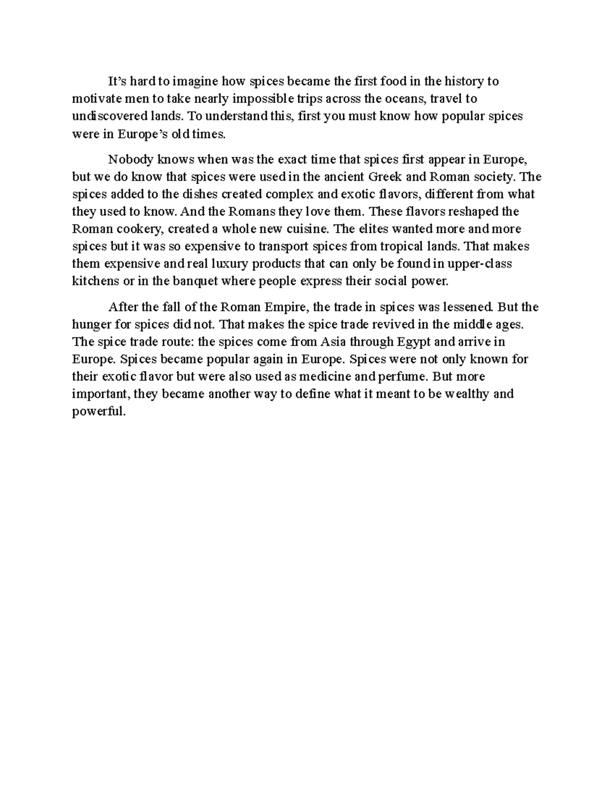 Popularity of the spices - It’s hard to imagine how spices became the ...