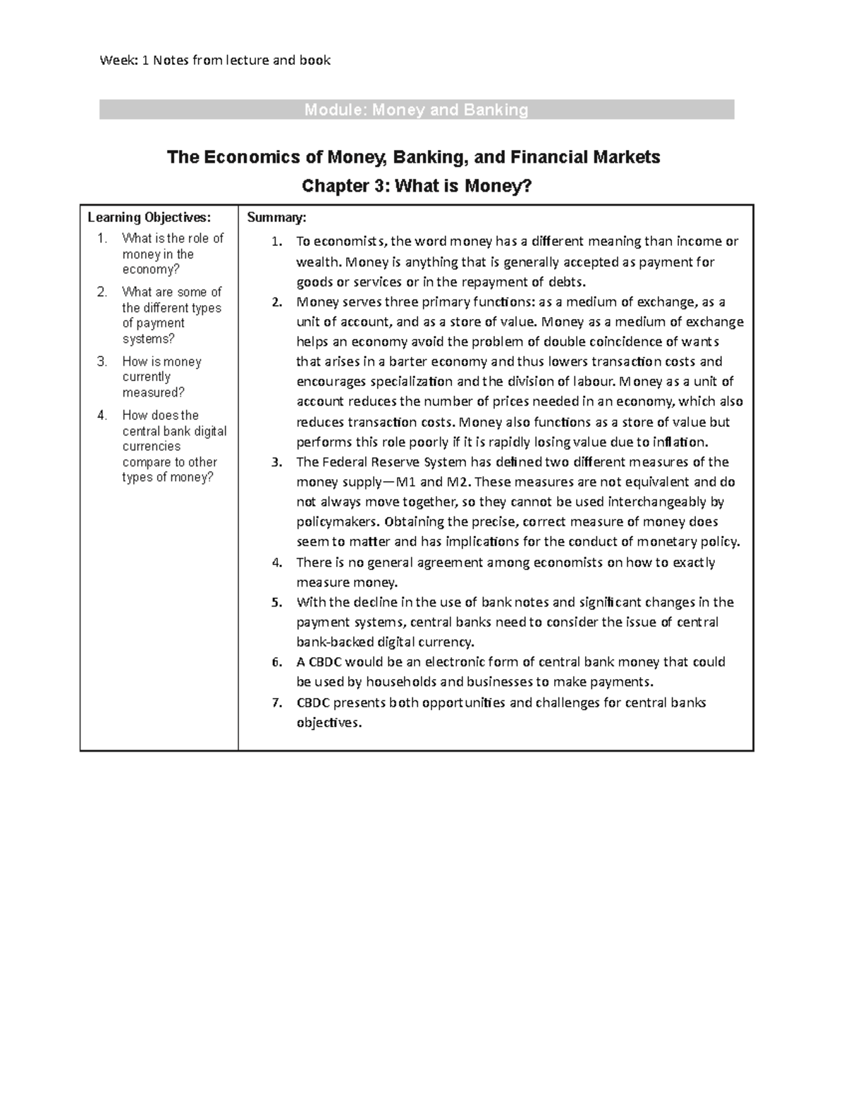 Chapter 3 What Is Money Module Money And Banking The Economics Of