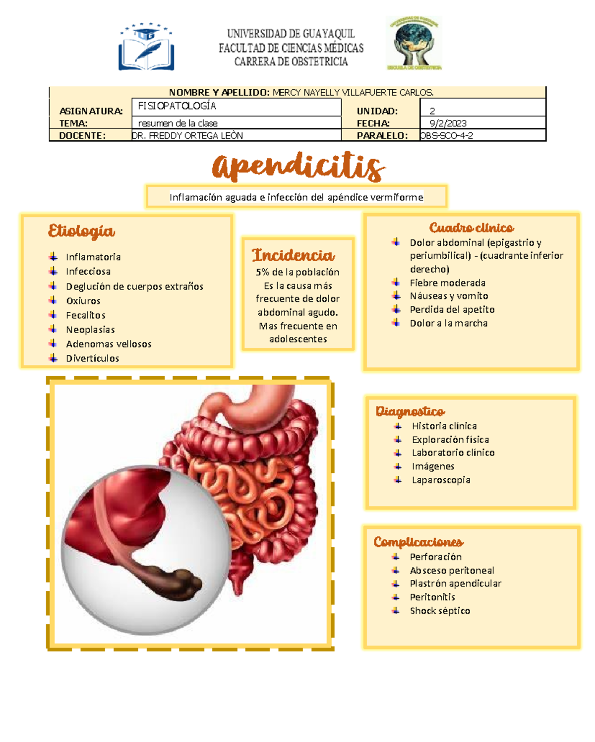 Apendicitis y Litiasis biliar - Apendicitis NOMBRE Y APELLIDO: MERCY ...