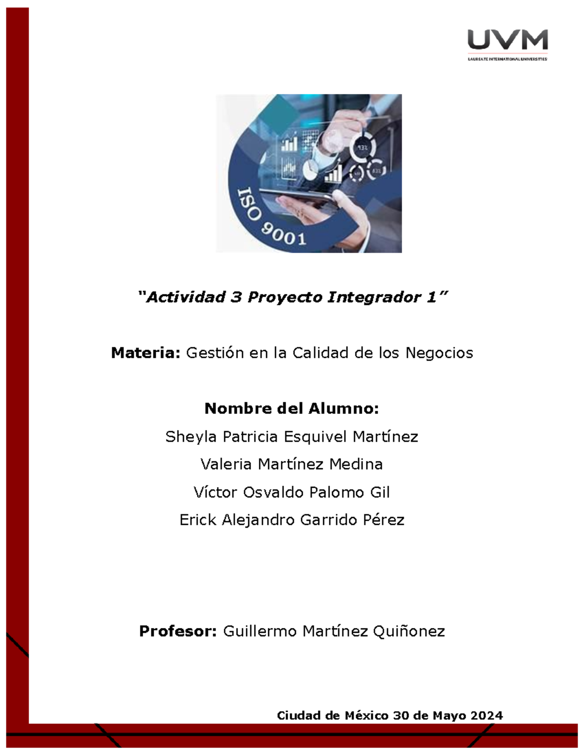 A3 Proyecto Integrador 1 - El objetivo del Proyecto integrador es ...