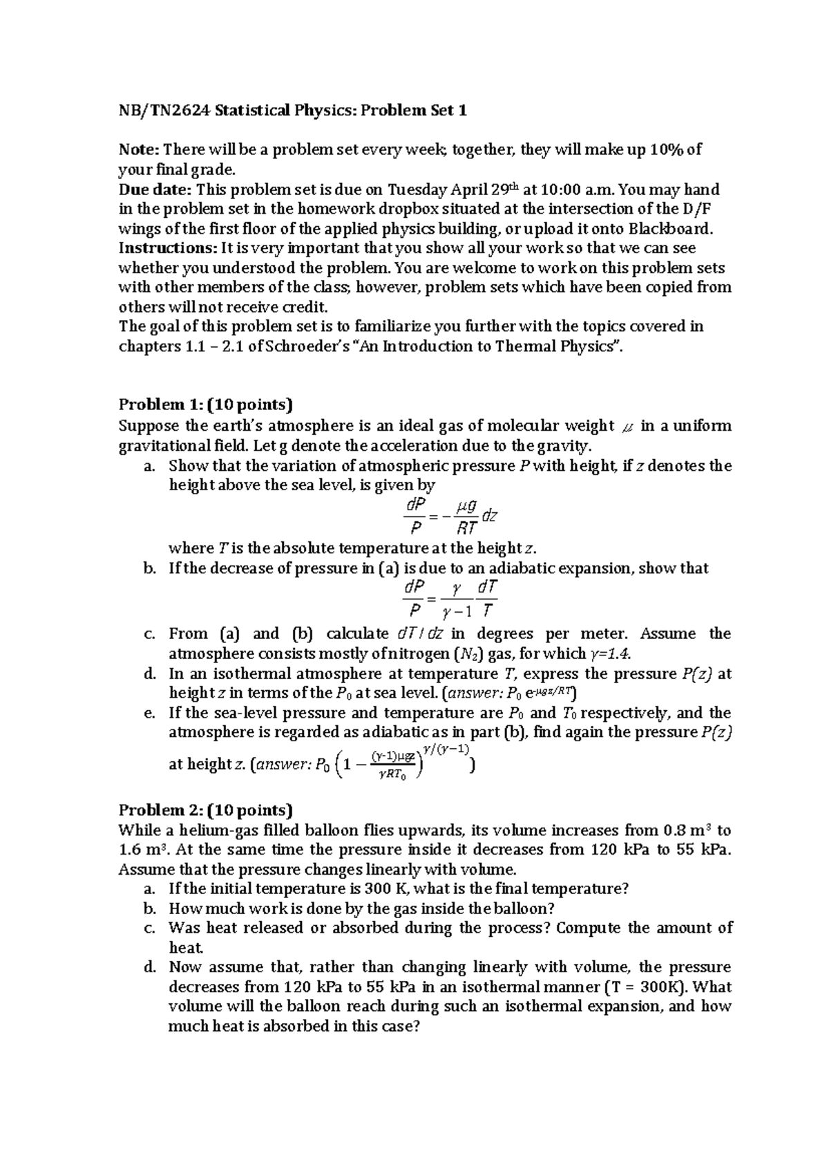 Compulsory declarations, questions and answers - Problem Set 1 - Warning: Error during font ...