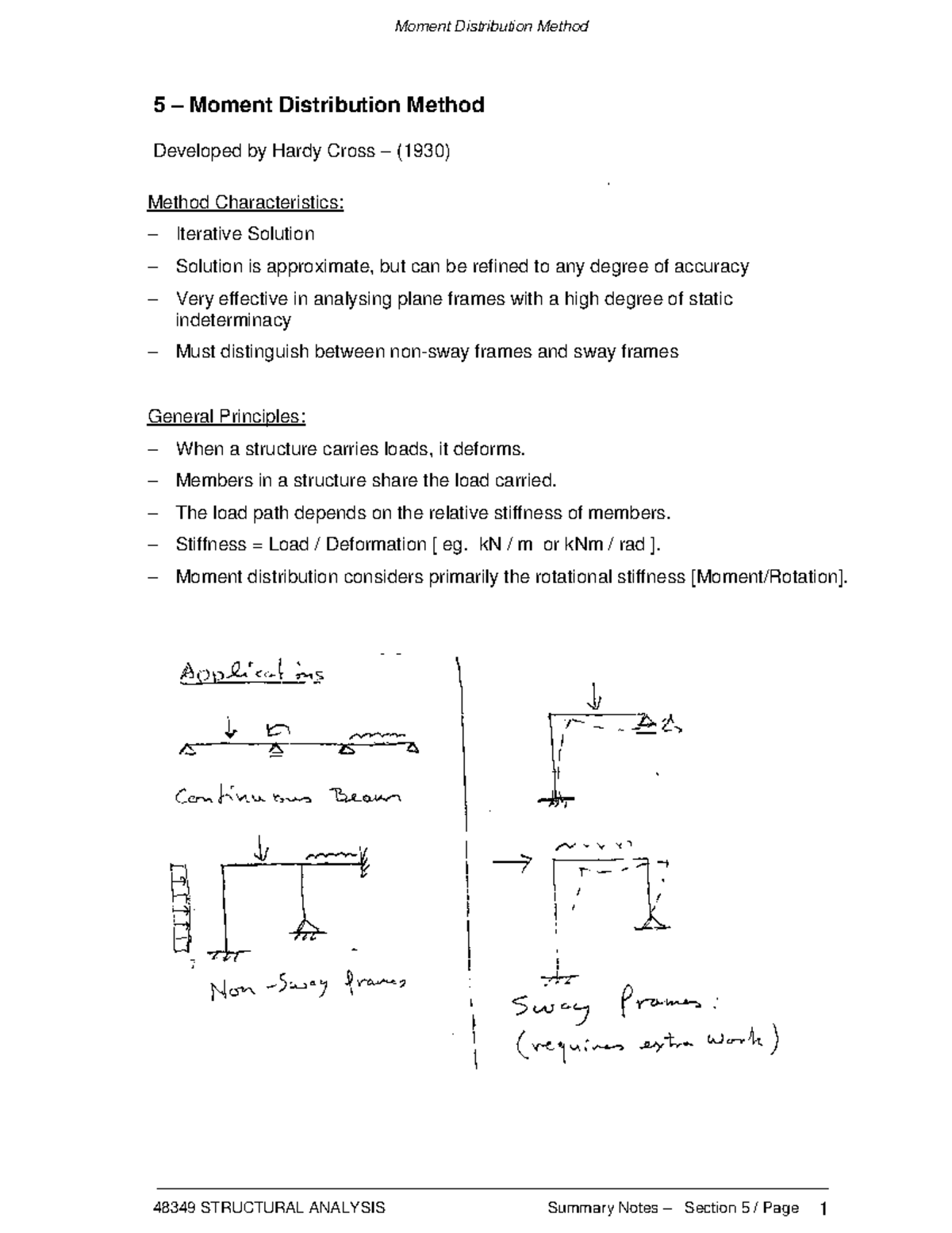 Moment Distribution Methods - When a structure carries loads, it ...