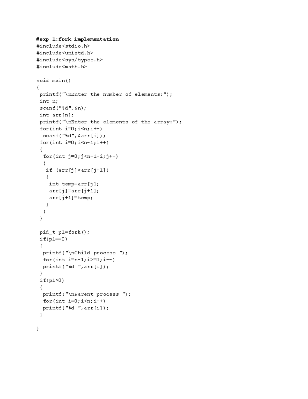 NL pgms upto leaky bucket - #exp 1:fork implementation #include #include - Studocu