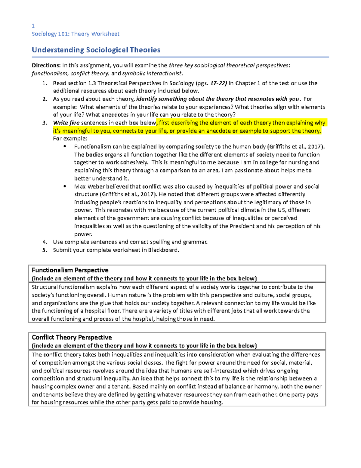 Theory Worksheet 1 - Current Events - Sociology 101: Theory Worksheet ...