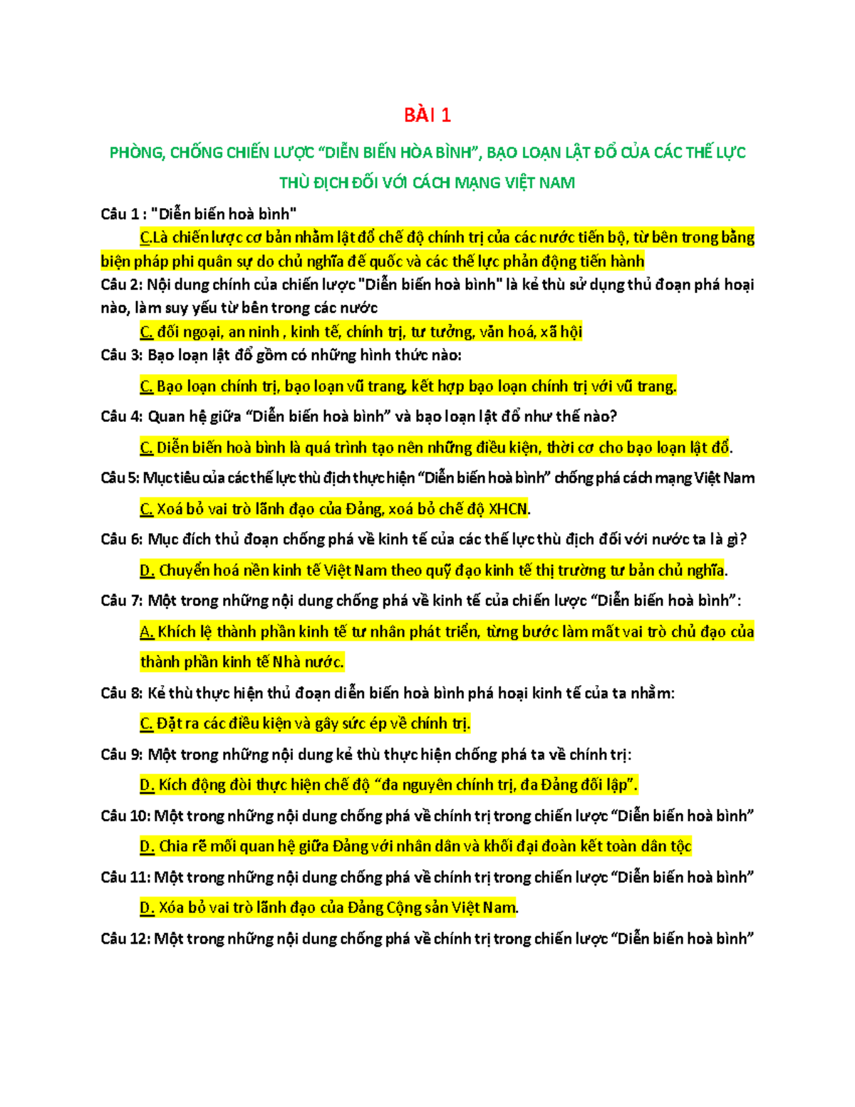GDQP2 CHIỀU THI - tài liệu ôn tập các môn học, sưu tầm trên các diễn đàn - BÀI 1 PHÒNG, CHỐNG ...