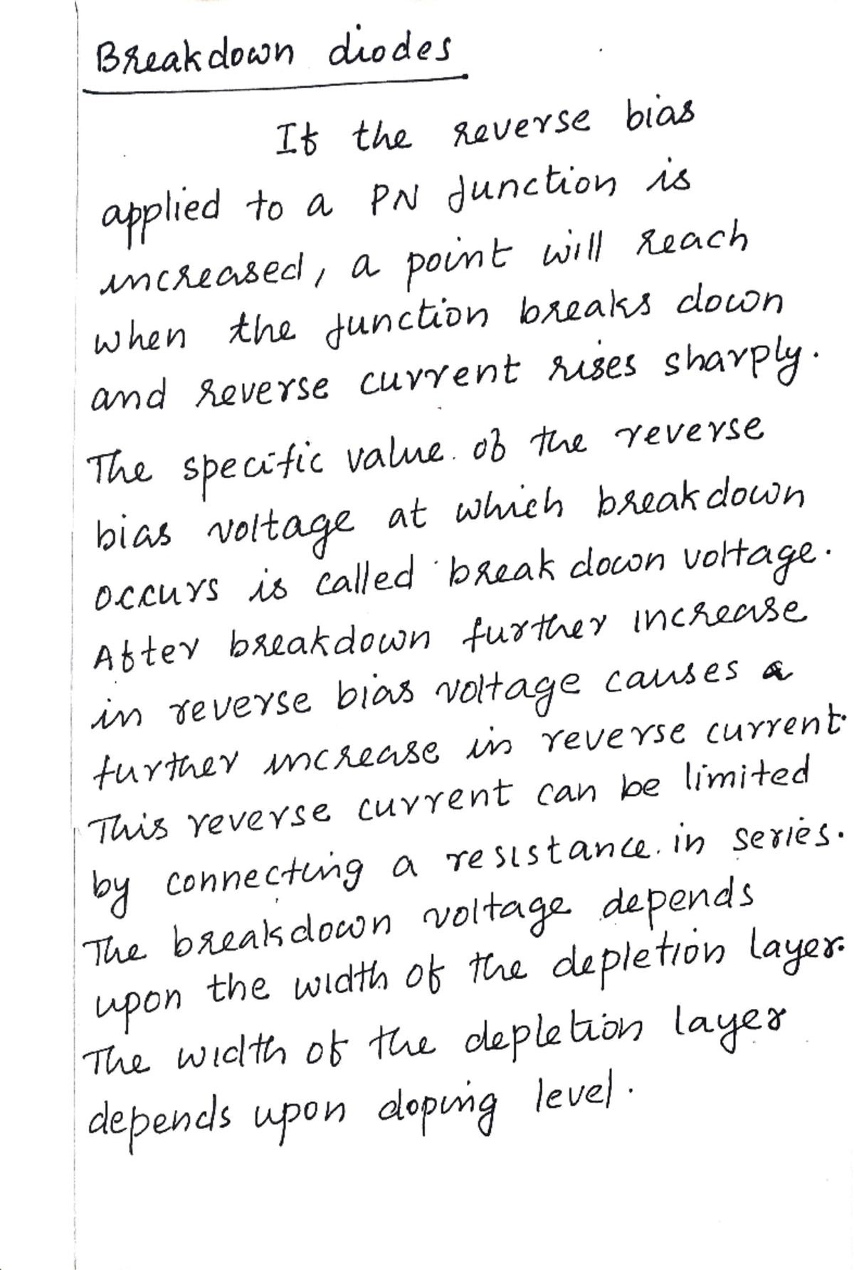 Breakdown - Basics of Electronics Engineering notes - ) - B~kdot-Jv, ci ...