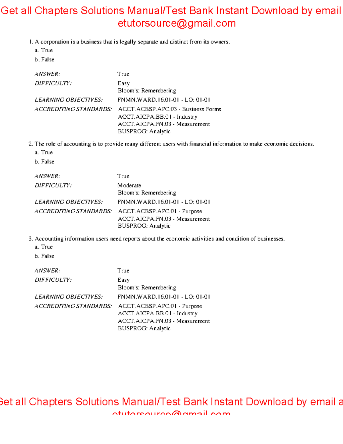 Test Bank For Financial & Managerial Accounting, 13e Carl Warren, James ...