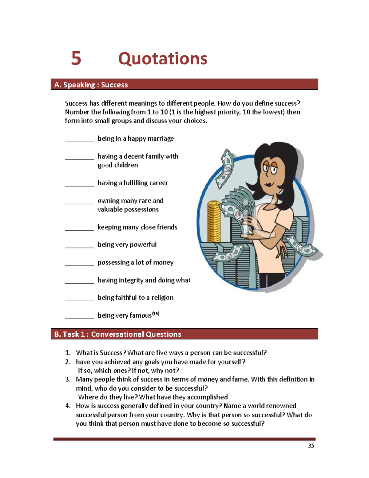 Unit 5 Quotations - I dint even know whats in there - A. Speaking ...