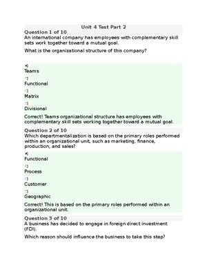 Unit 4 Test Part 1 - unit 4 test 1 - Unit 4 Test Part 1 Question 1 of ...