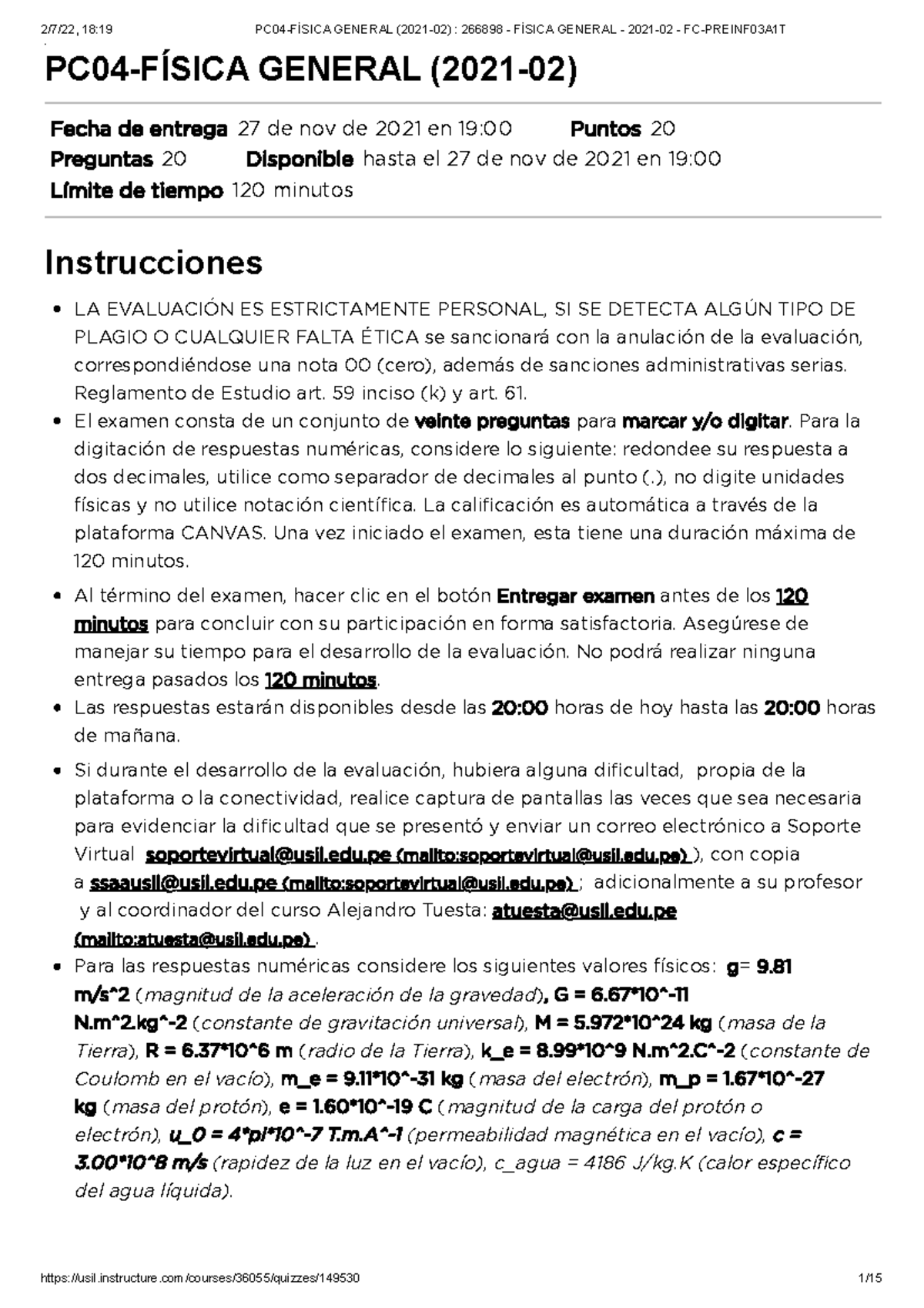 Practica Calificada 4 - PC04-FÍSICA GENERAL (2021-02) Fecha de entrega 27 de nov de 2021 en 19: ...