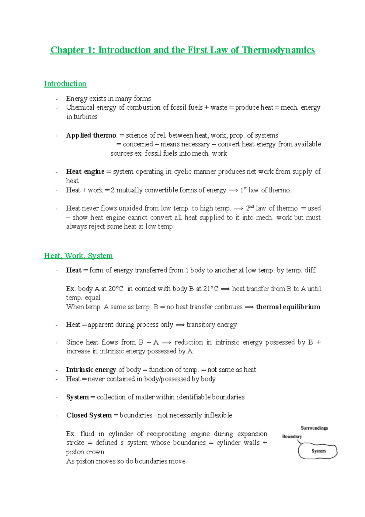 Chapter 1 - Chapter 1: Introduction and the First Law of Thermodynamics ...